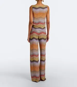 Missoni Wave Lamé Wide-leg Pants