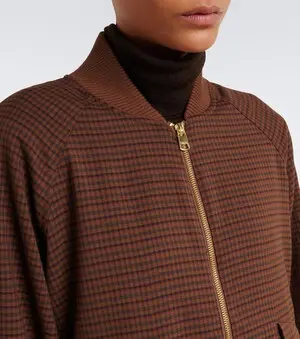 Varley Keagan Checked Twill Bomber Jacket