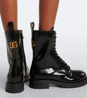 Dolce & Gabbana Dg Leather Lace-up Boots