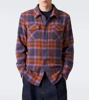 GOD'S TRUE CASHMERE Vulcan Tartan Cashmere Shirt With Tiger's Eye