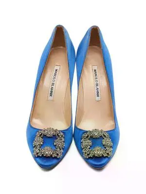 Manolo Blahnik Hangisi Crystal-embellished Heeled Pumps