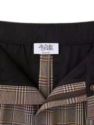 LE SULLY STUDIO Prince Of Wales Check Pleated Trousers