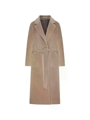 Tagliatore Belted Wool Coat - Neutrals