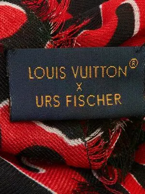 LOUIS VUITTON X Urs Fischer Monogram-pattern Scarf