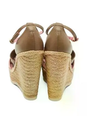 Saint Laurent T-strap Platform Wedge Sandals