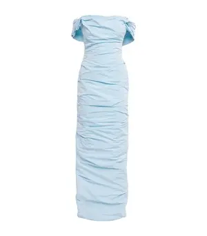 MARMAR HALIM Taffeta Off-the-shoulder Gown