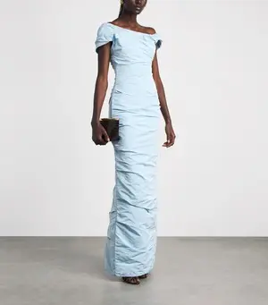 MARMAR HALIM Taffeta Off-the-shoulder Gown