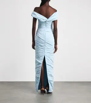 MARMAR HALIM Taffeta Off-the-shoulder Gown