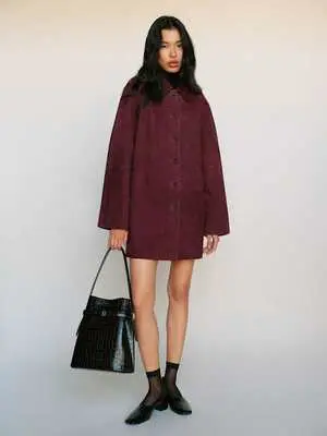 REFORMATION Veda Celine Jacket Leather - Red