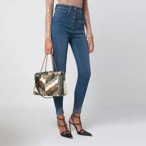 Valentino Garavani Medium Panthea Shoulder Bag In Exotic Leather With Chevron Pattern