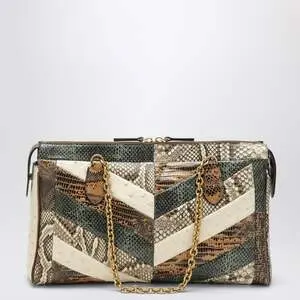Valentino Garavani Medium Panthea Shoulder Bag In Exotic Leather With Chevron Pattern