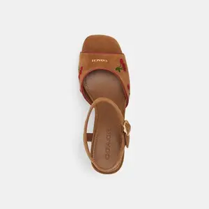 COACH OUTLET Block Heel Sandal With Cherry Embroidery