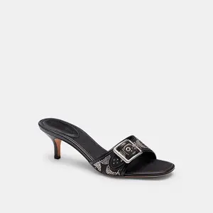 COACH Margot Sandal With Crystal Signature - Black