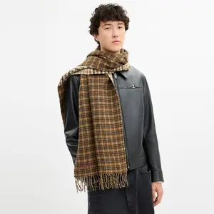 COACH Reversible Plaid Muffler - Camel/multi