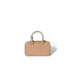 Miu Miu Mini Arcadie Bag In Crocodile Embossed Leather - Cameo