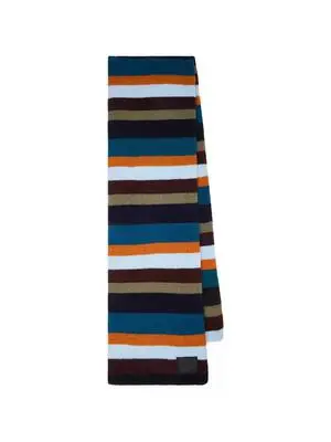 Paul Smith Stripe Lambswool Scarf - Blue