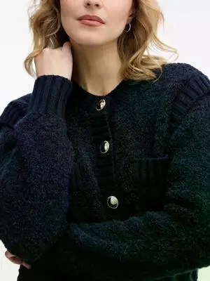 Sisley Bouclé-knit Button-up Cardigan