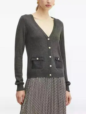MORGAN Mje V-neck Pocket Cardigan - Grey