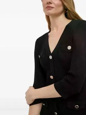 MORGAN Buttoned V-neck Mini Dress