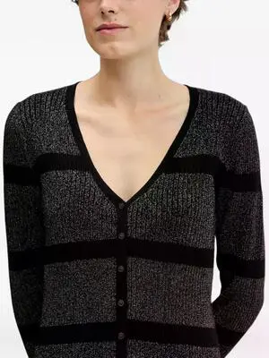 Sisley Striped Button-fastening Cardigan