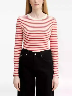 Marc O'polo Striped Long-sleeve Top - Red