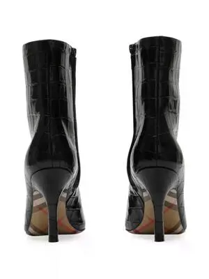 Burberry Dame Crocodile-effect Ankle Boots