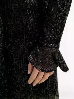 MORGAN Ruffle-cuffs Sequinned Mini Dress