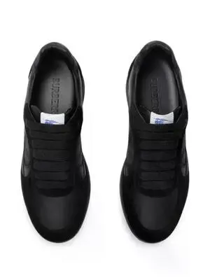 Burberry Leather, Suede And Check Terrace Sneakers