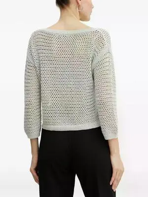 MORGAN Boat Neck Knitted Top