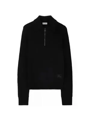 Burberry Long-sleeve Cashmere Polo Shirt - Black