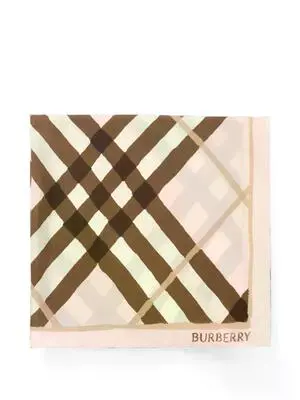 Burberry Watercolour Check Silk Scarf - Pink
