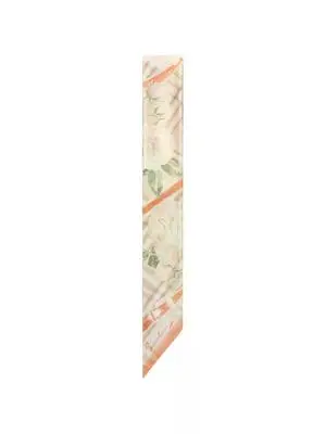 Burberry Skinny Rose Check Silk Scarf - Neutrals