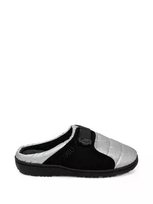 SUBU Belt Quilted Touch-strap Slippers - Silver