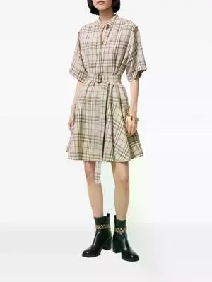 Burberry Check Linen-blend Dress