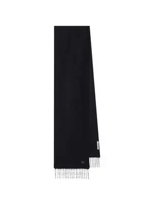 Valentino Garavani Vlogo Signature Fringed Scarf - Black