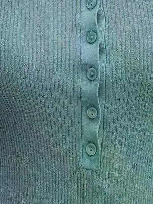 Sisley Button Ribbed Henley Top