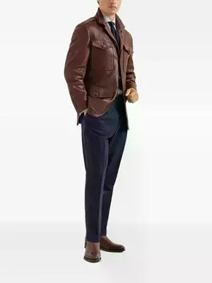 Brunello Cucinelli Nappa Leather Utility Blazer