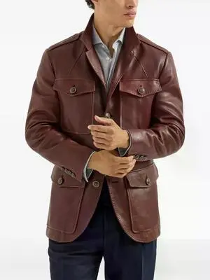 Brunello Cucinelli Nappa Leather Utility Blazer