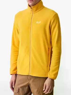 JACK WOLFSKIN Logo-embroidered Fleece Sweatshirt - Yellow