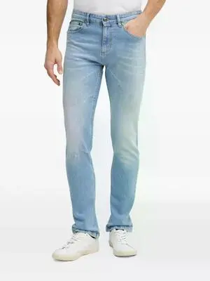 Just Cavalli Logo-embossed Distressed Jeans