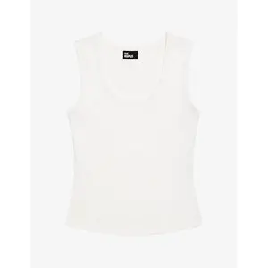 The Kooples Sleeveless Round-neck Stretch-woven Top