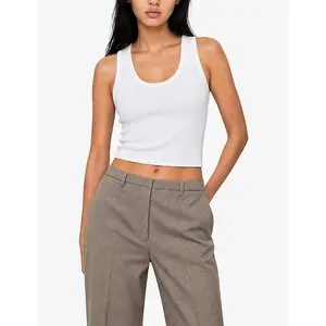 The Kooples Sleeveless Round-neck Stretch-woven Top