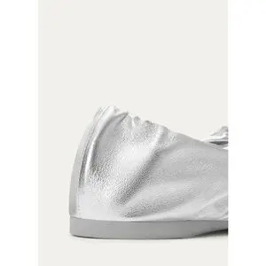 Loewe Pebble Soft Square Toe Ballerina Flats - Silver