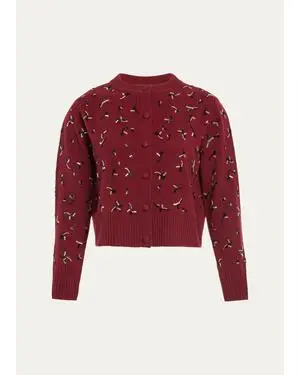 Altuzarra Vaughn Beaded Wool Crewneck Sweater