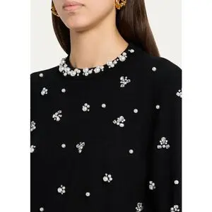 Alice + Olivia Carolee Embellished Crewneck Sweater