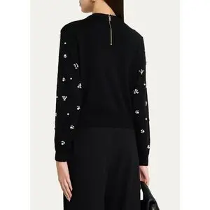 Alice + Olivia Carolee Embellished Crewneck Sweater