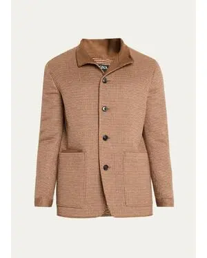 Zegna Houndstooth Wool-blend Jacket