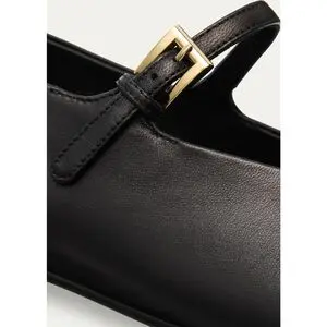 Prada Triangle Logo Leather Mary Jane Ballerina Flats
