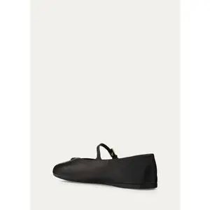 Prada Triangle Logo Leather Mary Jane Ballerina Flats