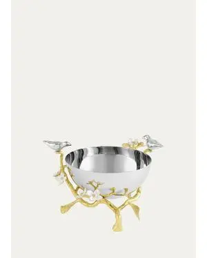 Michael Aram Lovebirds Silver & Gold Nut Bowl